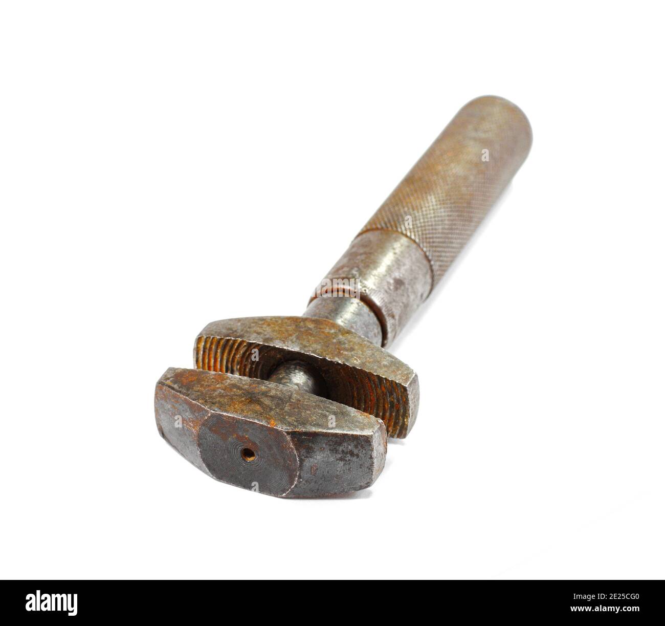 Old Rusty Adjustable Wrench (Spanner) Isolated on White Background ...