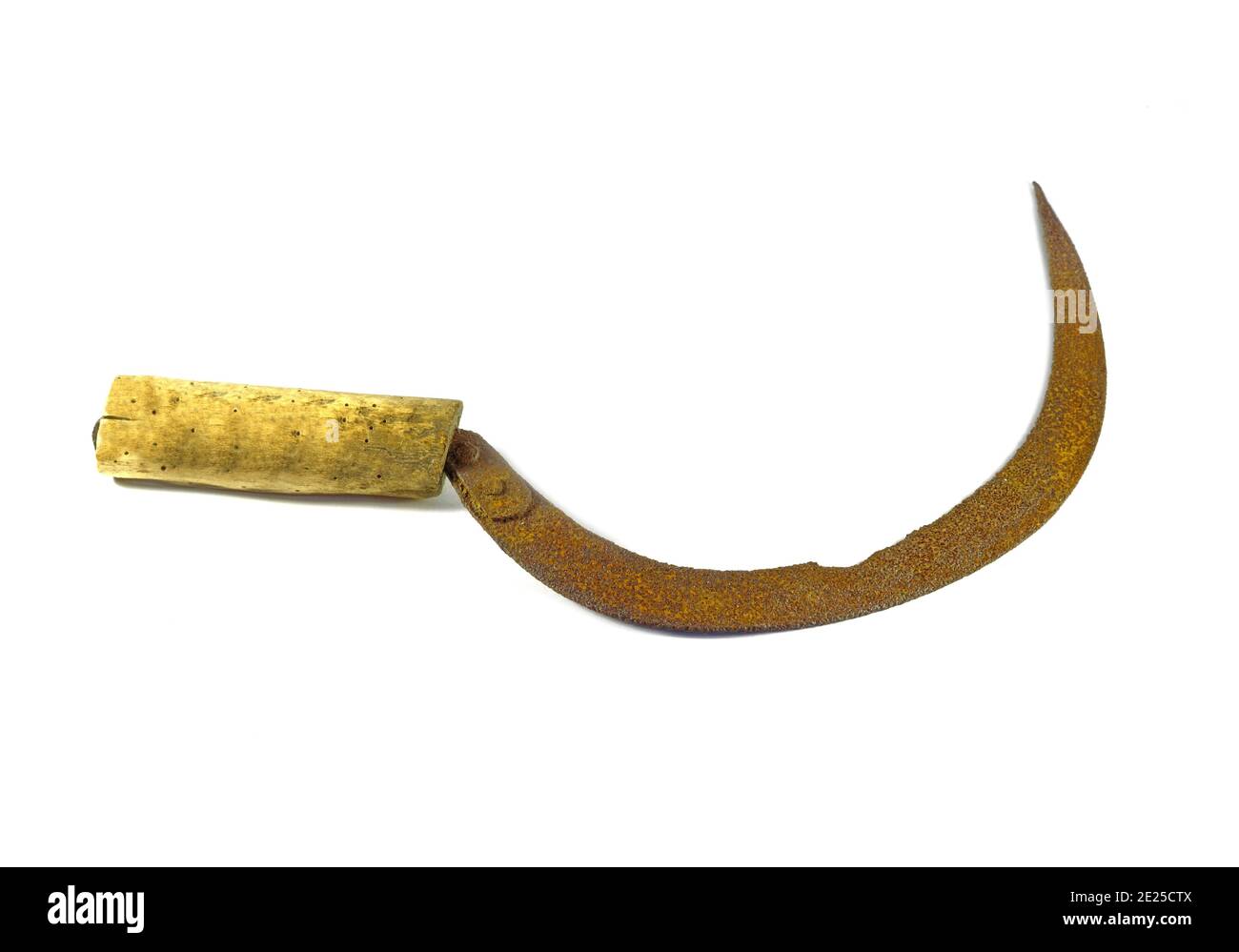 Detail of Old rusty sickle isolated on white background Stock Photo - Alamy