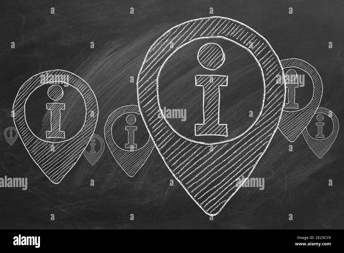 Icons travel on blackboard hi-res stock photography and images - Alamy