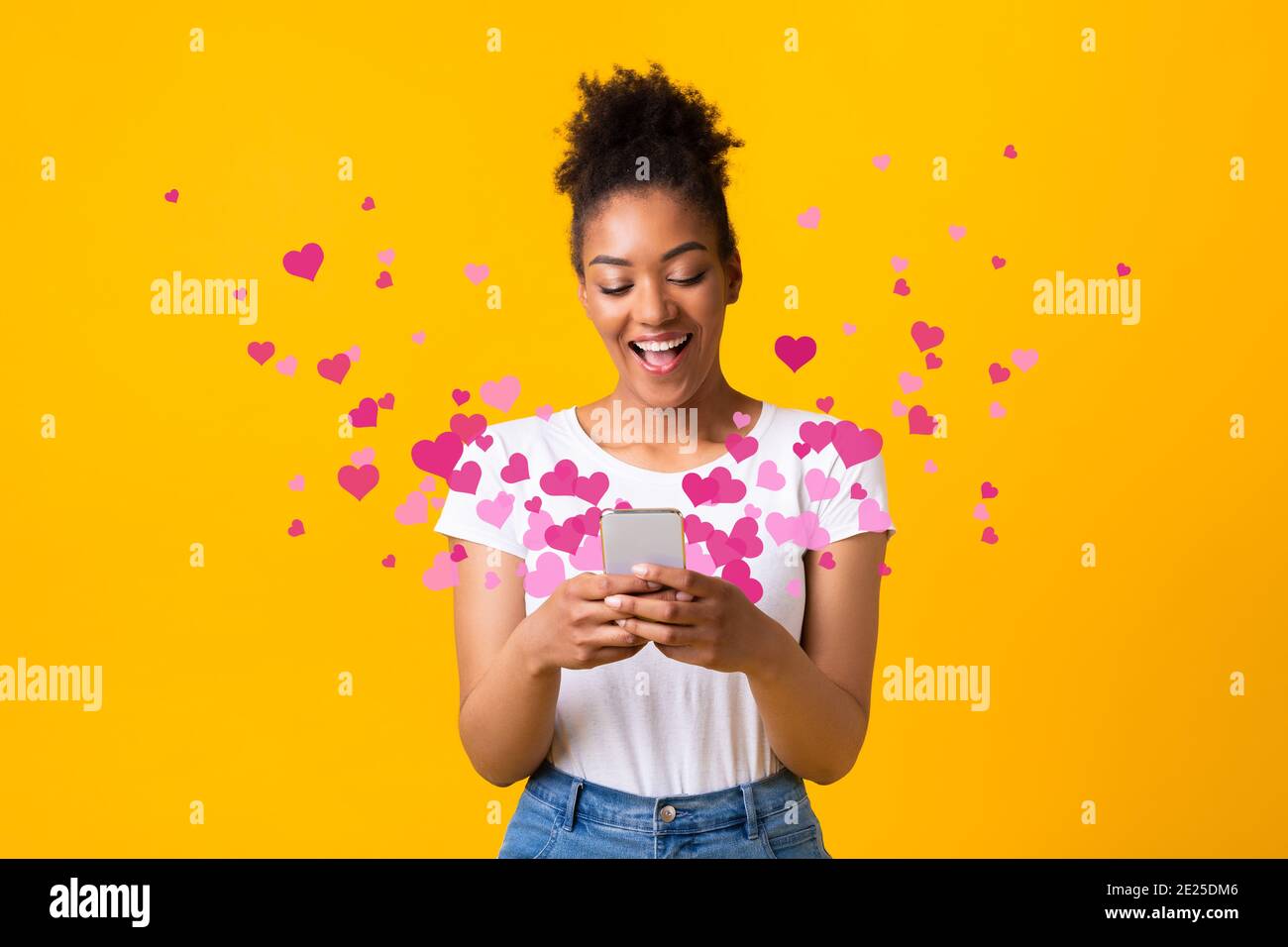 Woman sending love hi-res stock photography and images - Alamy