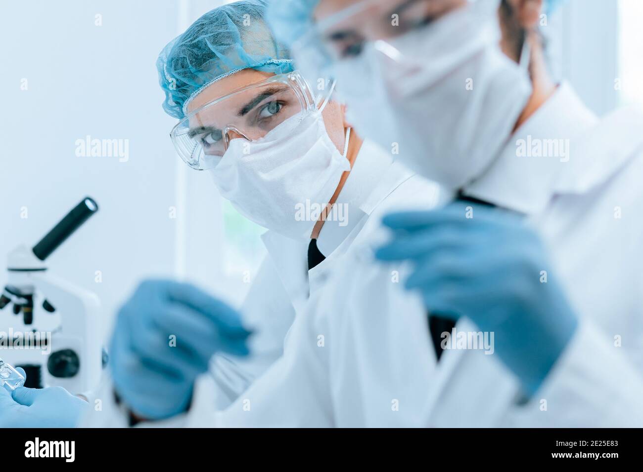 close up. medical colleagues work in the laboratory Stock Photo - Alamy
