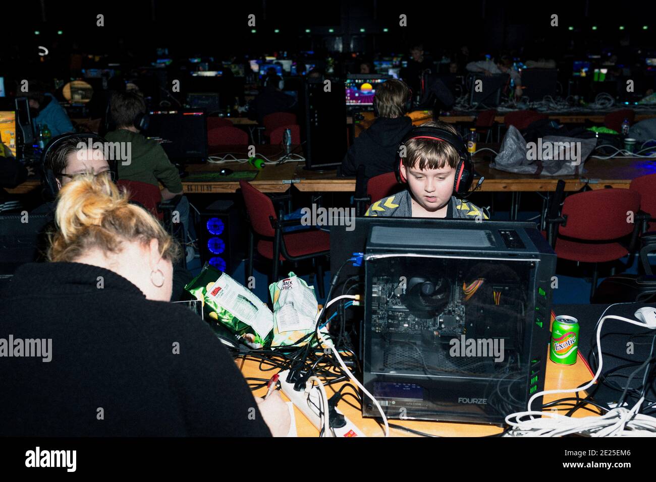 Roskilde, Denmark. 22nd, February 2020. Computer gamers attend a LAN ...