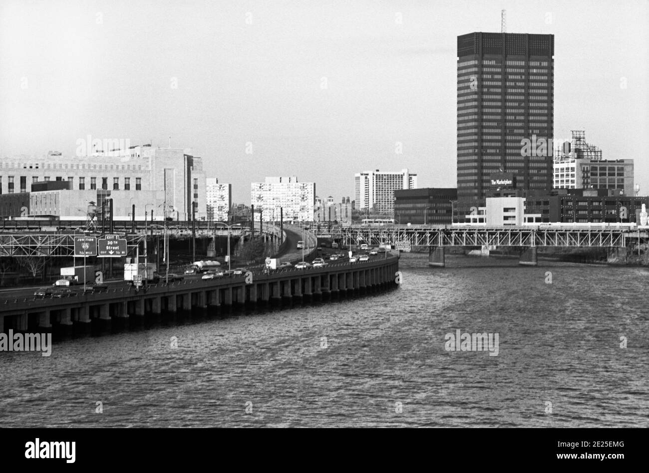 Schuylkill Expressway Schuylkill River Philadelphia Usa 1976 Stock