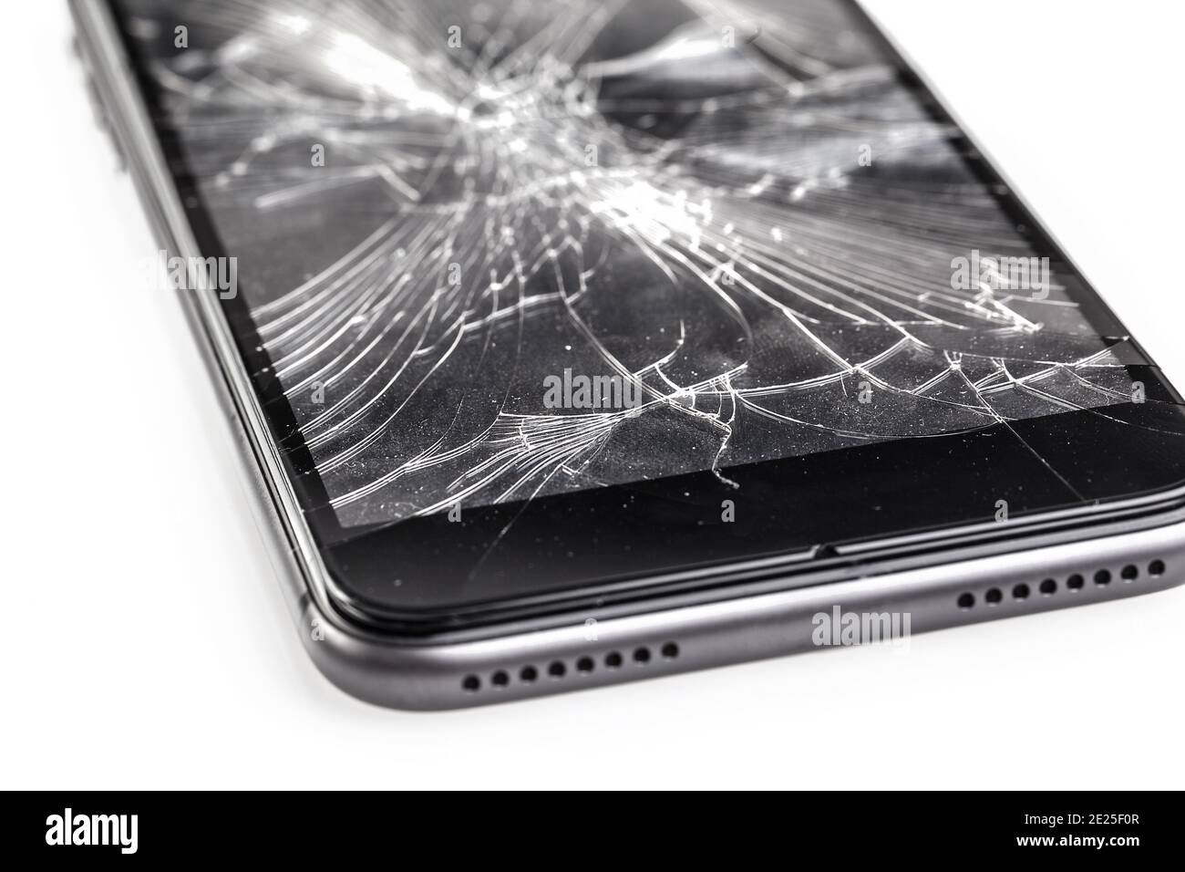 Mobile phone with broken screen Stock Photo - Alamy