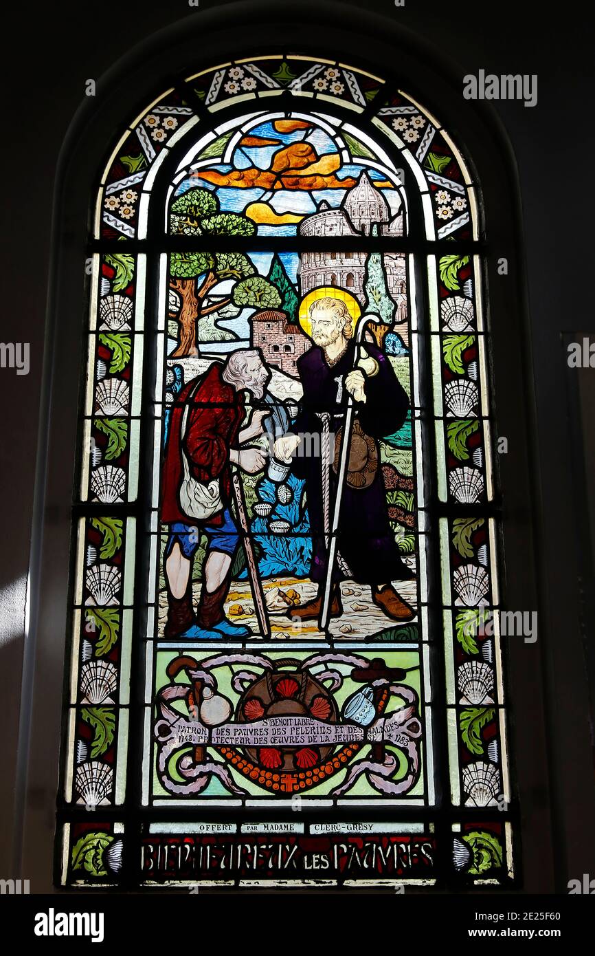 Saint Honore d'Eylau church, Paris, France. Stained glass. Saint ...