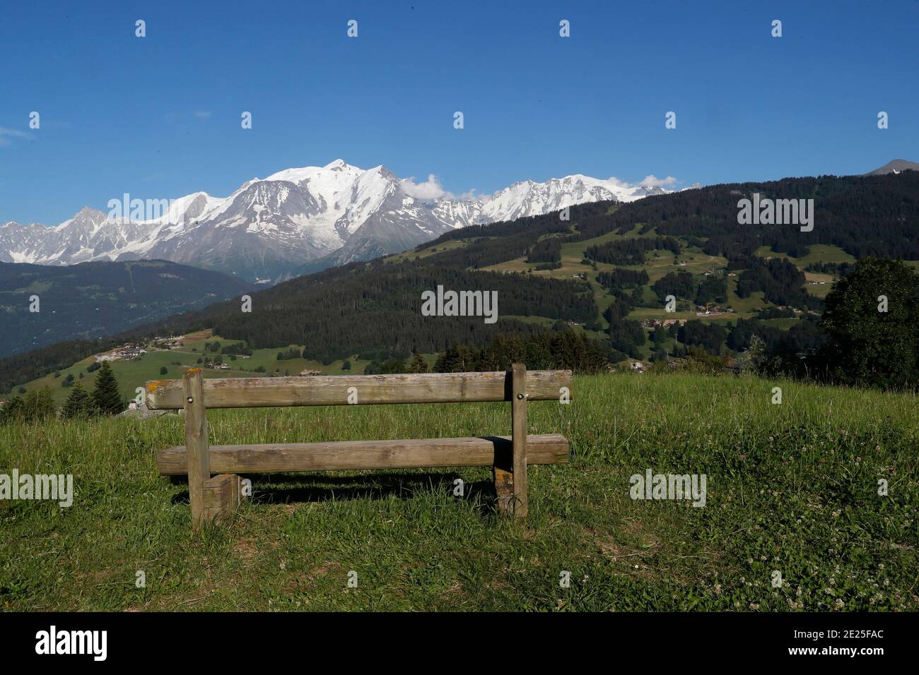 Bench alps mont blanc hi-res stock photography and images - Alamy