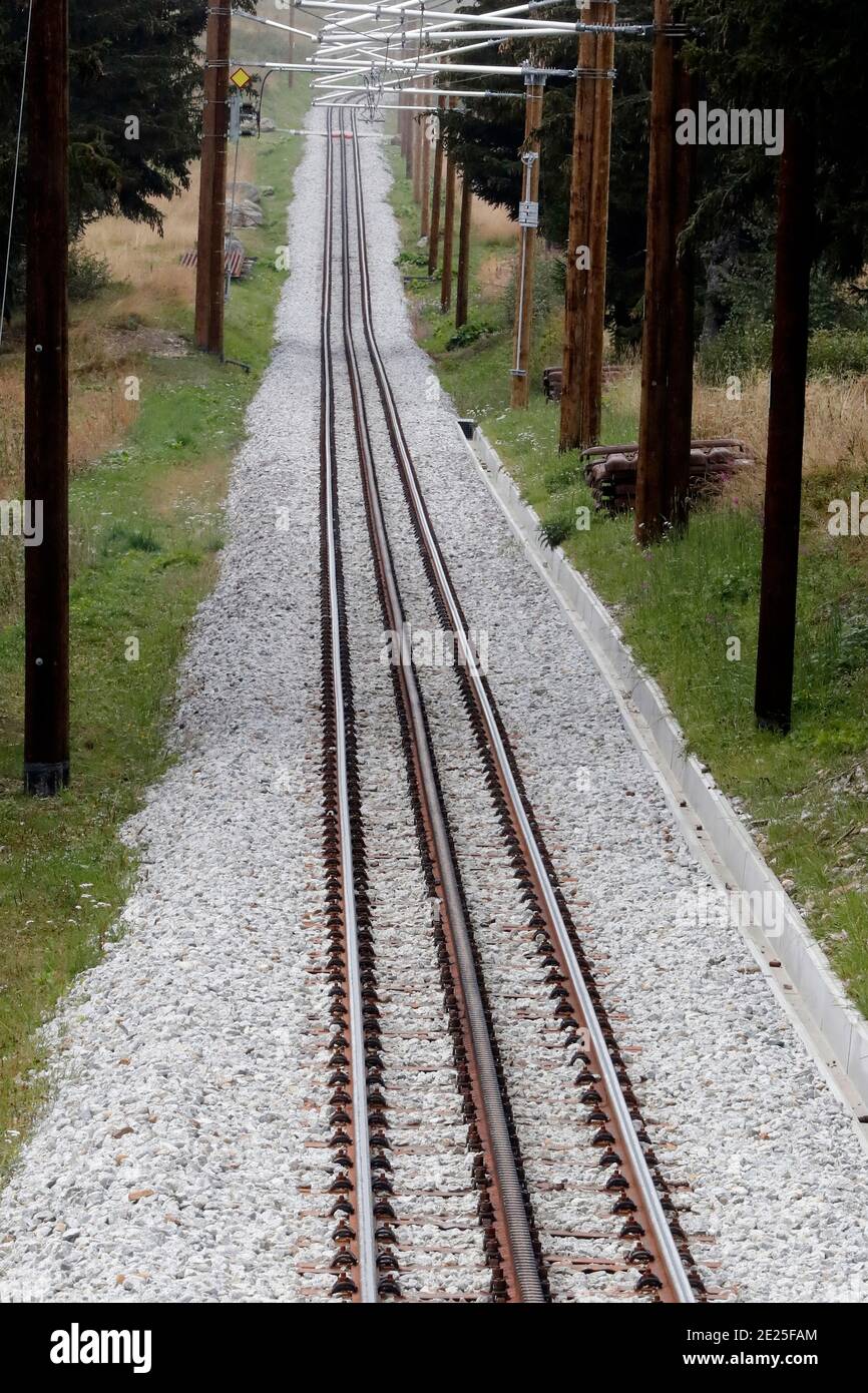 French Alps. The Mont Blanc Tramway (TMB) is the highest mountain ...