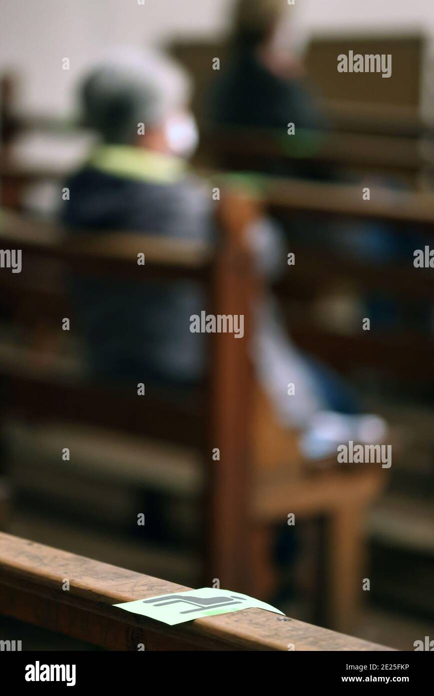 Church during the Coronavirus epidemic. COVID-19 instructions ...