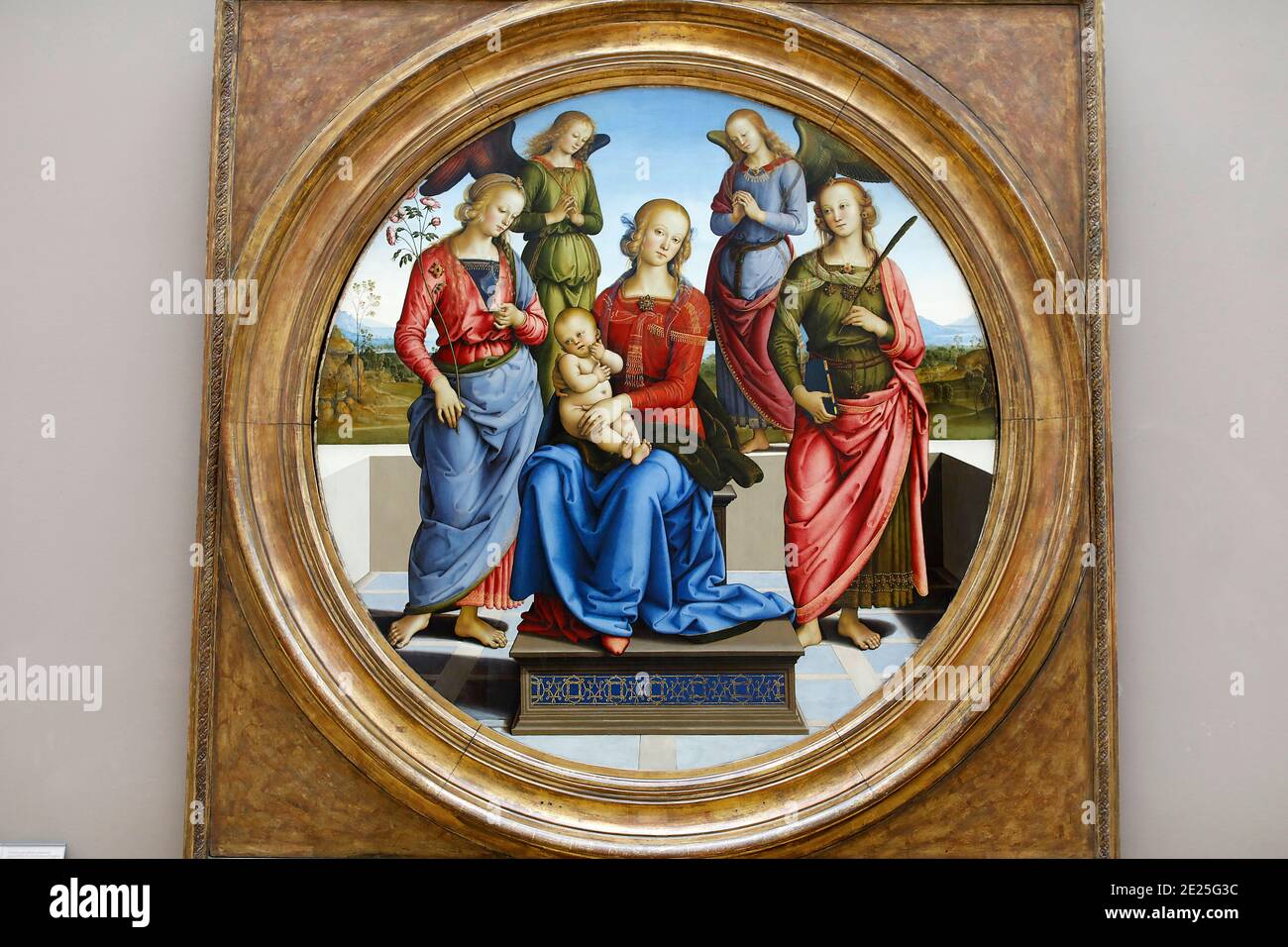 Louvre museum, Paris, France. Painting credited to Pietro Vannuci, known as Perugino, Virgin and ...
