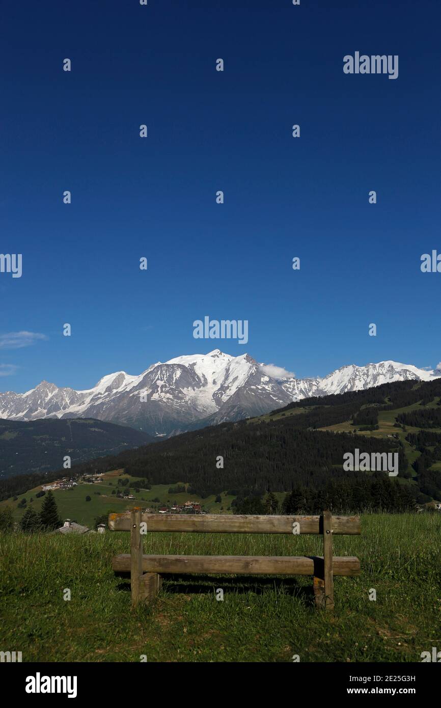 Bench alps mont blanc hi-res stock photography and images - Alamy