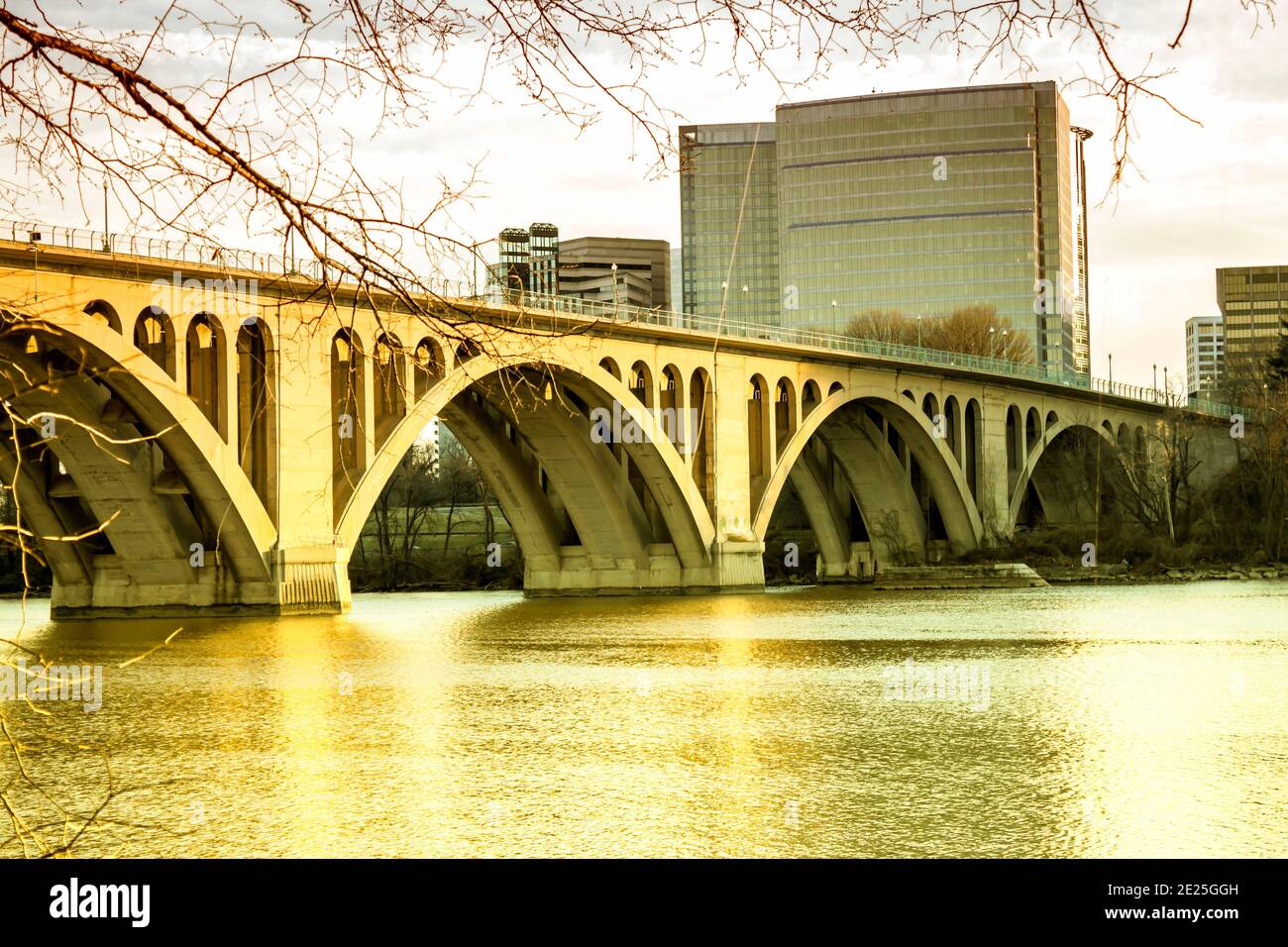 Key Bridge in Georgetown Washington DC over the Potomac River Stock ...