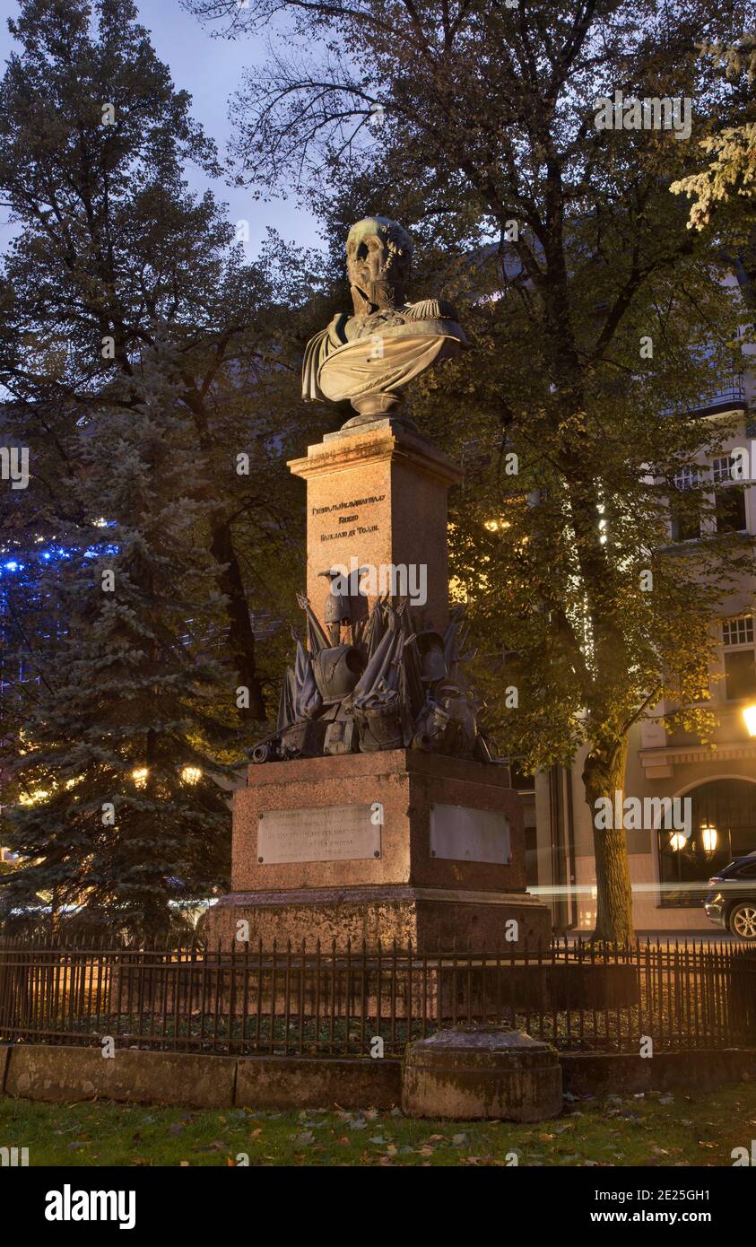 Monument to Michael Andreas Barclay de Tolly in Tartu. Estonia Stock ...