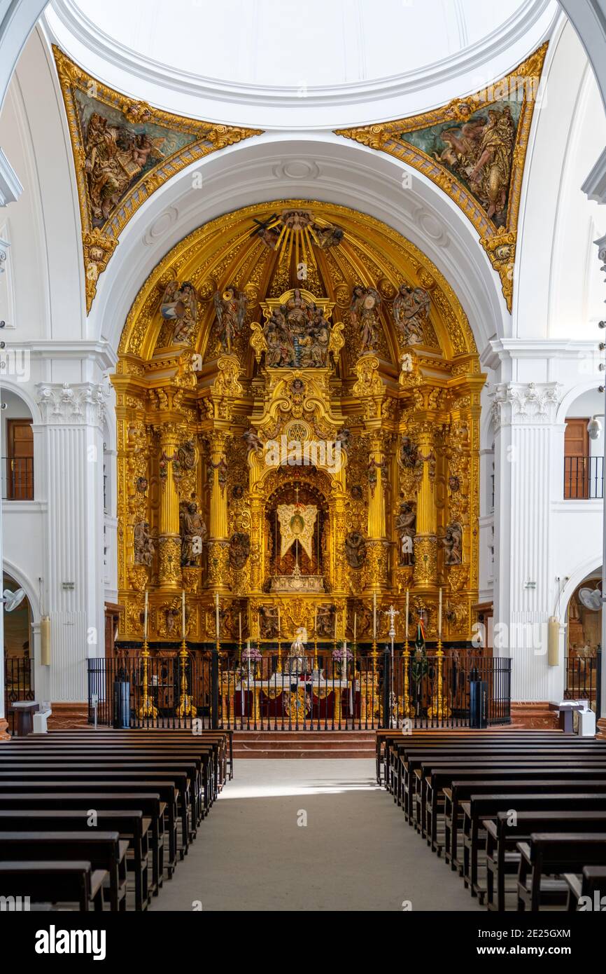 El Rocio, Spain - 9 January 2021: interior view of the Ermita del Rocio ...