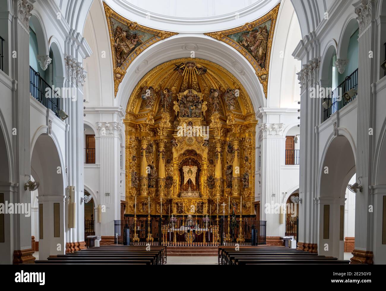 El Rocio, Spain - 9 January 2021: interior view of the Ermita del Rocio ...
