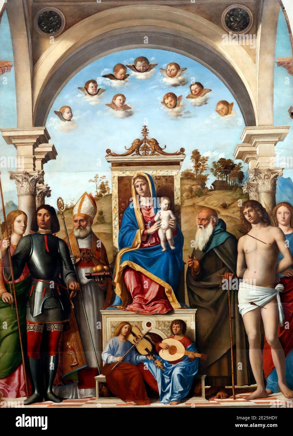 Gallerie dell'Accademia. Madonna and Child Enthroned with Saints Catherine, George, Nicholas ...