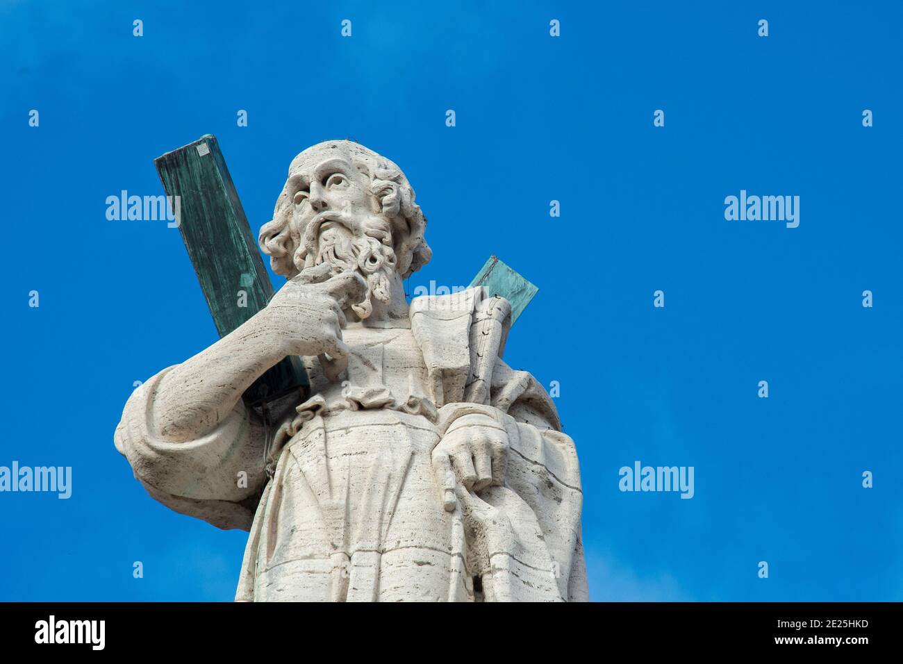 Apostle Andrew statue in St Peter's square, Rome, Vatican Stock Photo ...