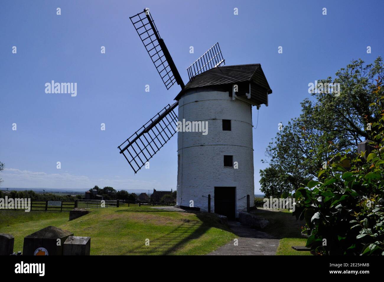 Ashton windmill, a tower mill at Chapel Allerton, Somerset Stock Photo ...