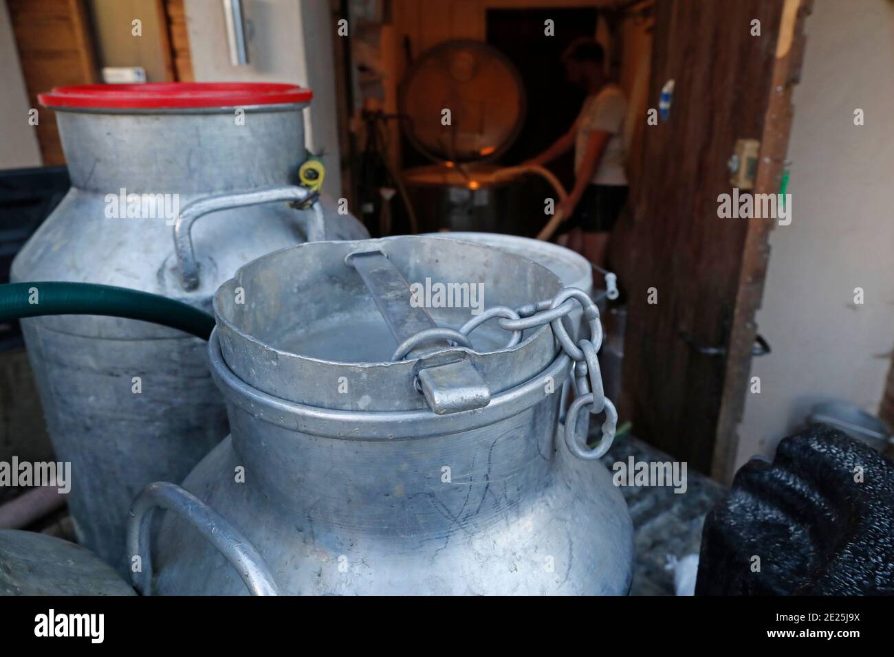 Traditional cheese factory in the french Alps. France Stock Photo - Alamy