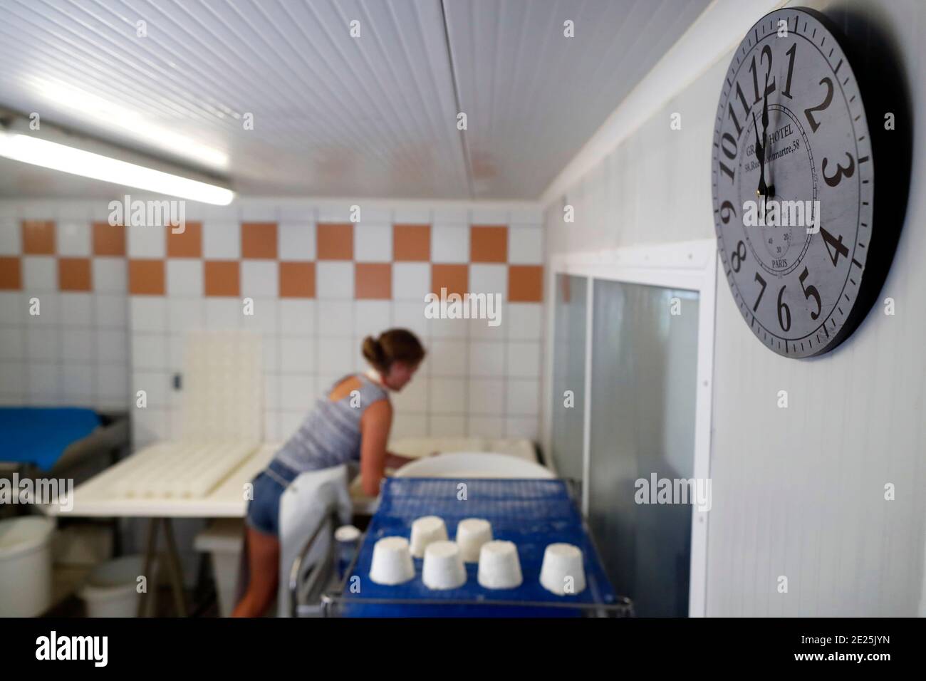 Traditional farm in the French Alps, goat cheese factory. France Stock ...