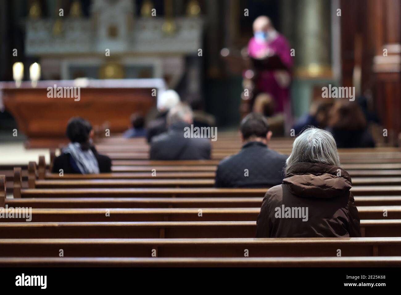 Church during the Coronavirus epidemic. COVID-19 instructions ...
