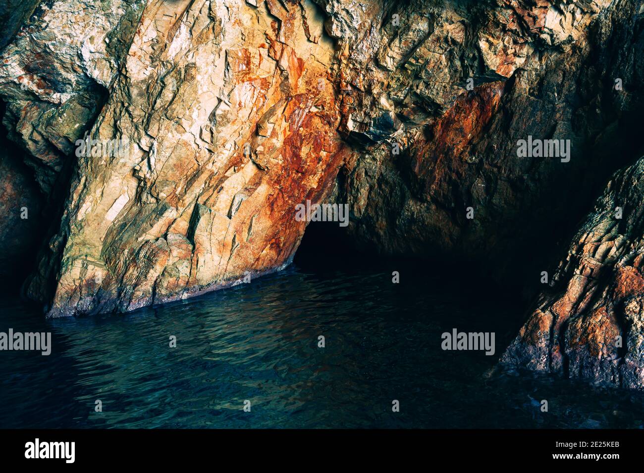 Natural sea cave in Tossa de Mar, Girona, Spain. Mediterranean Sea ...