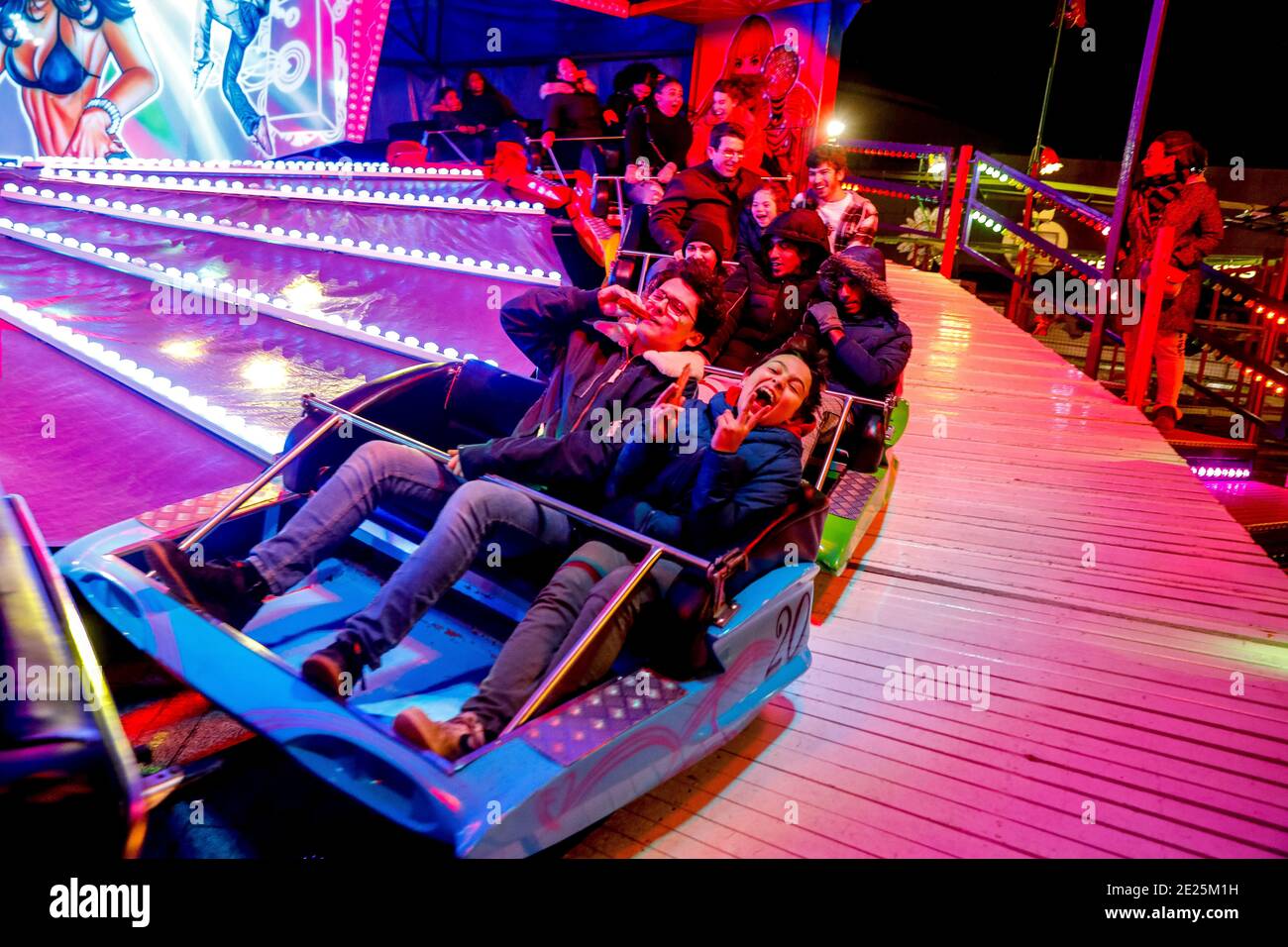 Teenagers at fun fair in Paris, France Stock Photo - Alamy