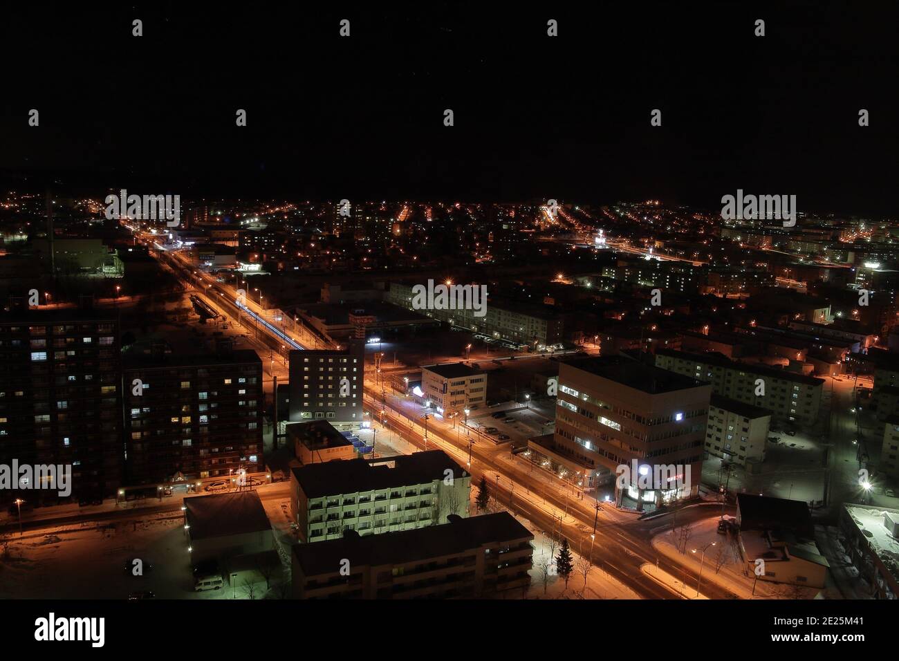 The night view in cold and snowy Sapporo City in winter Stock Photo - Alamy
