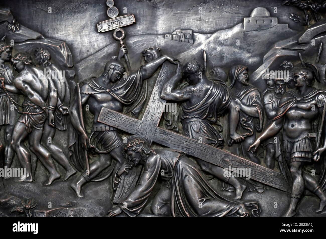 Passion of Christ. Way of the cross. Station 3. Jesus falls for the ...