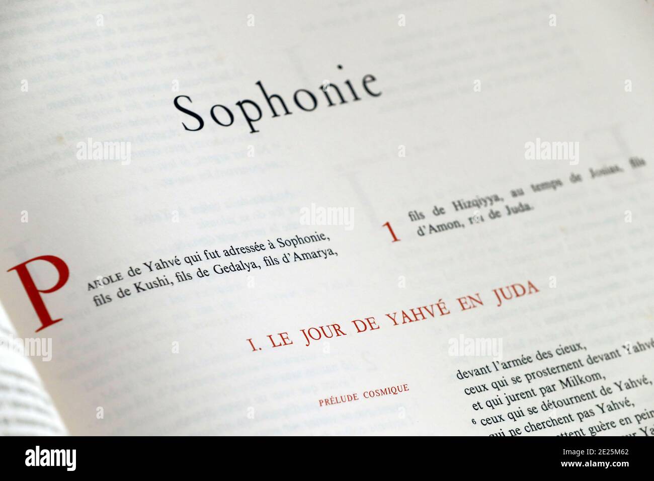 Holy bible in french. Old testament. Prophetic book. Sophonie. France ...