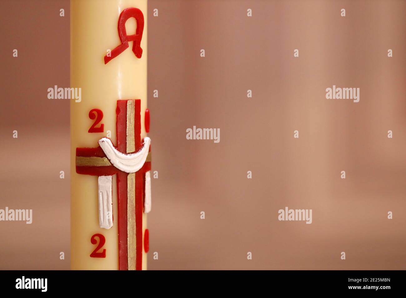 Catholic church. Paschal candle. A new Paschal candle is blessed and ...