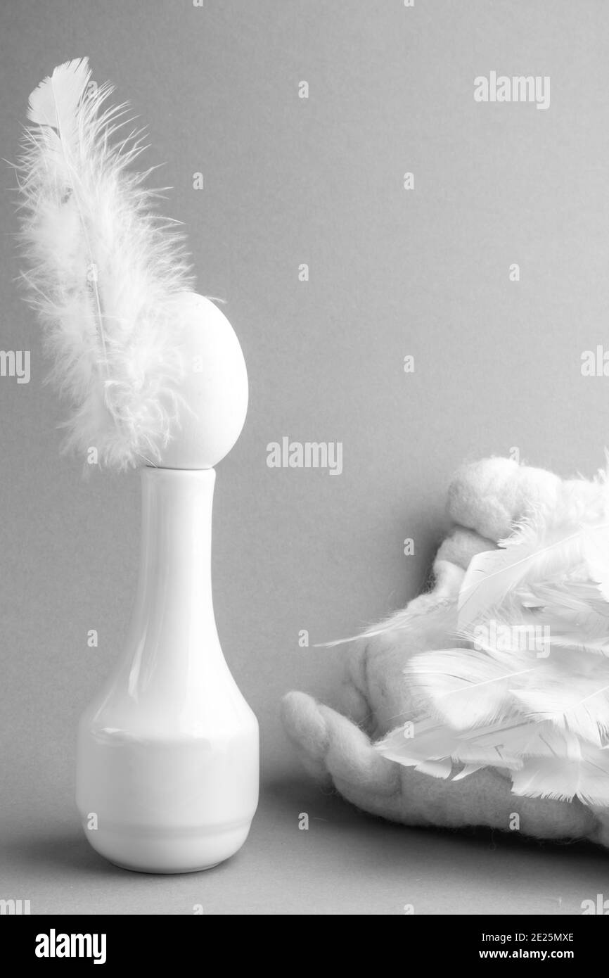 Easter decoration bright background Black and White Stock Photos ...