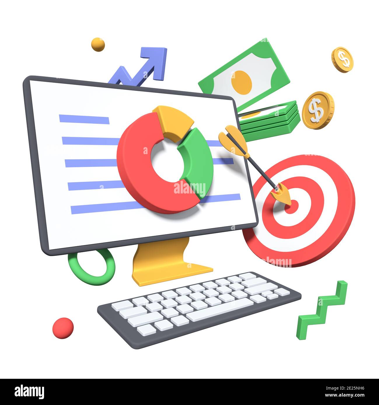 Data analysis - modern colorful realistic 3d illustration on white ...