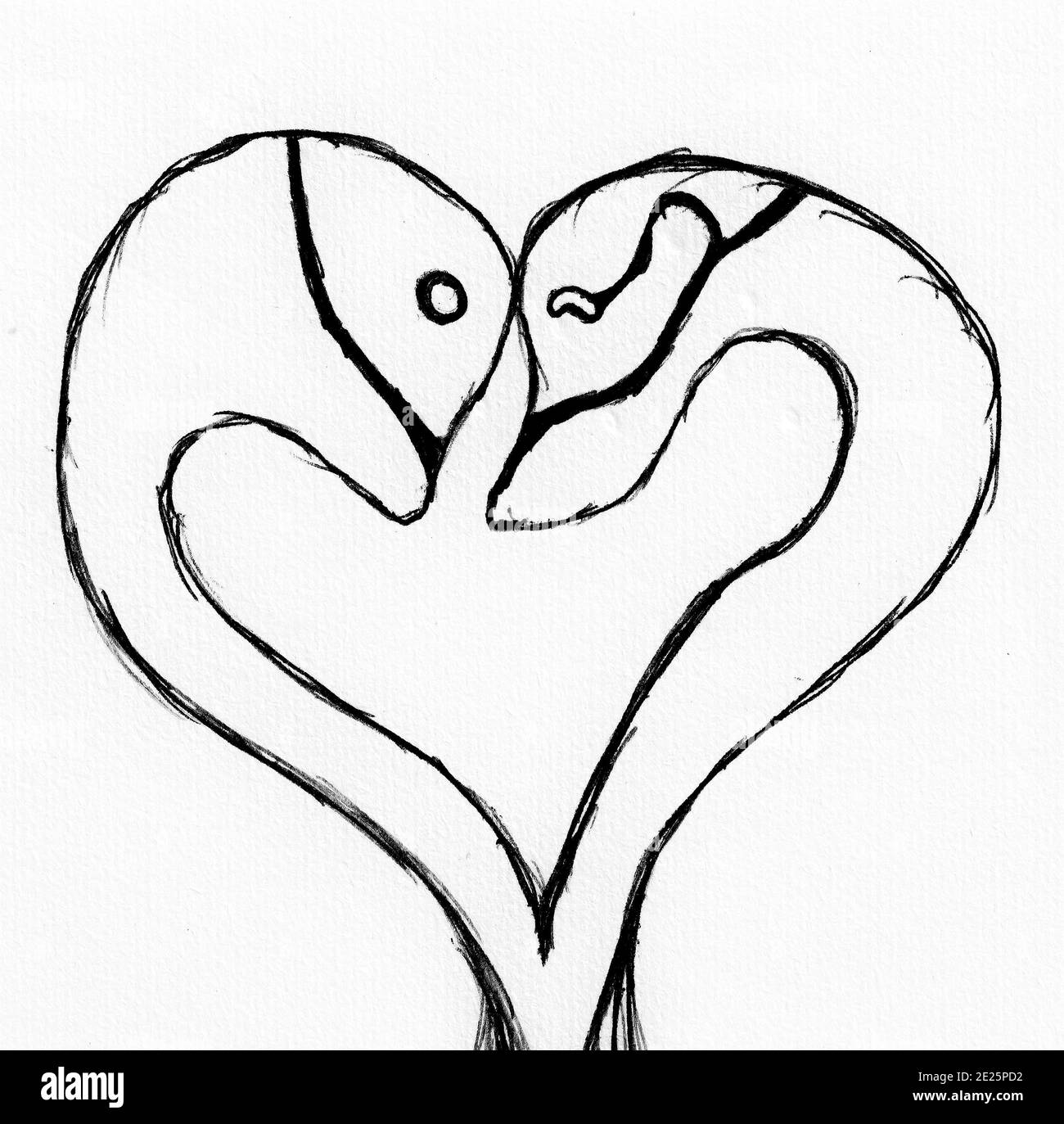 Cape Town South Africa - 13-08-2019 Ink style Illustration. Two souls ...