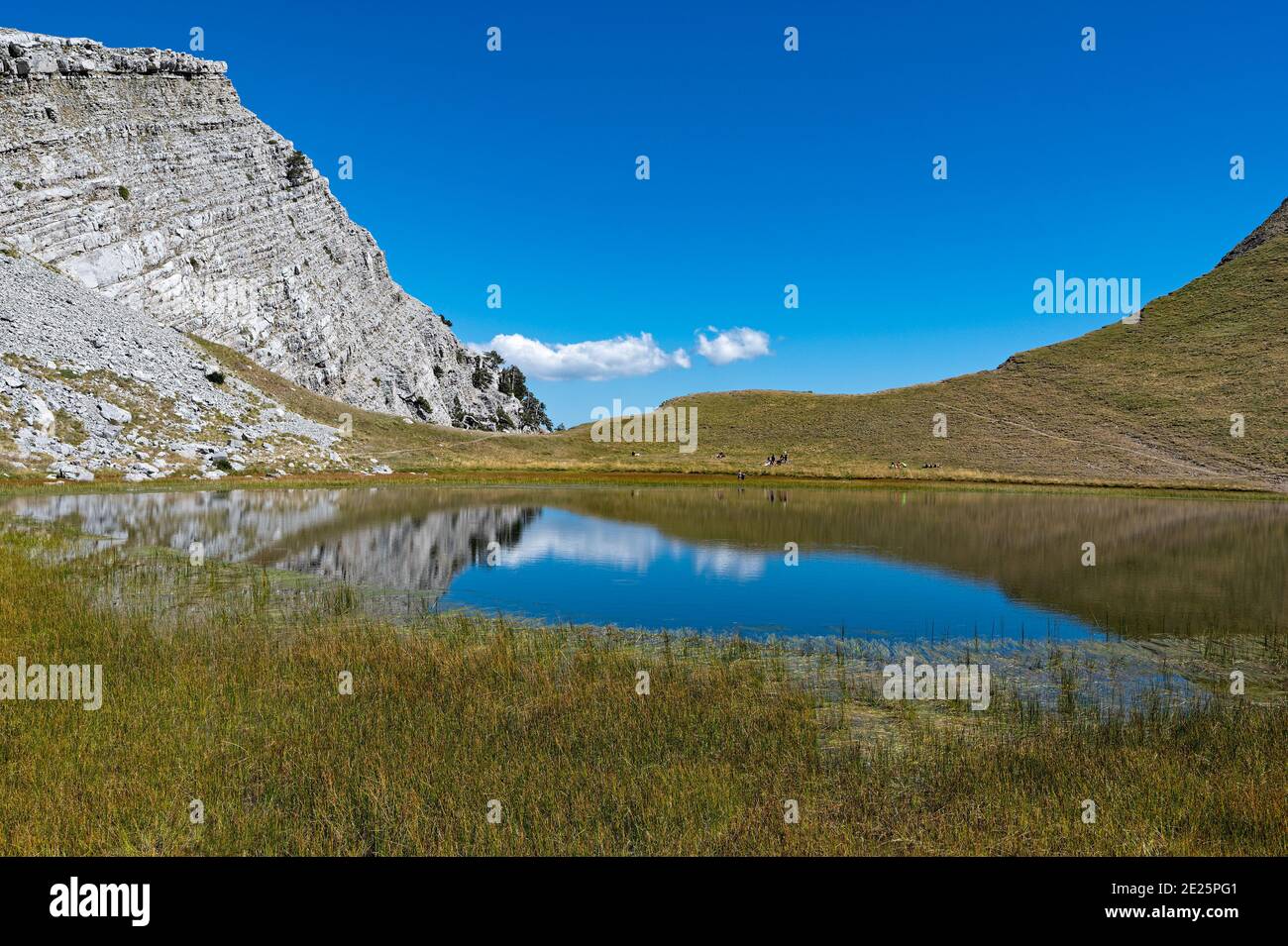 View of the so-called Dragon Lake or Drakolimni at the Tymfi mountain ...