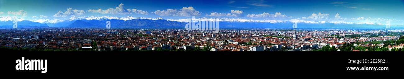 View of Turin city from the hill Stock Photo - Alamy
