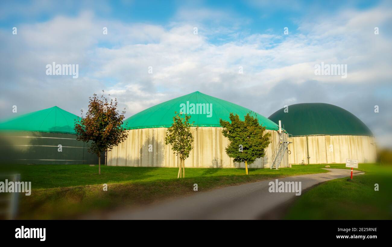 Biogas factory in the countryside in Schleswig Holstein Germany 2020 ...