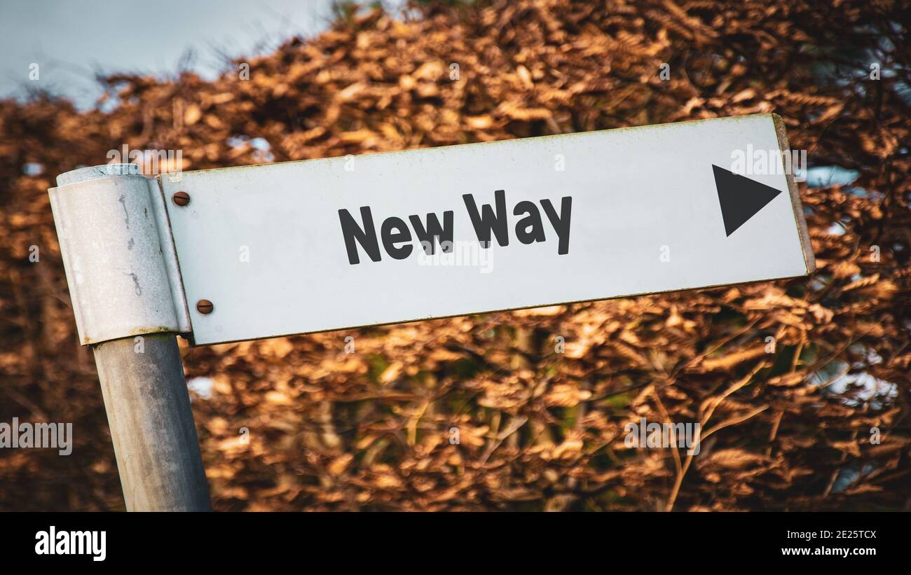 Street Sign the Direction Way to New Way Stock Photo - Alamy