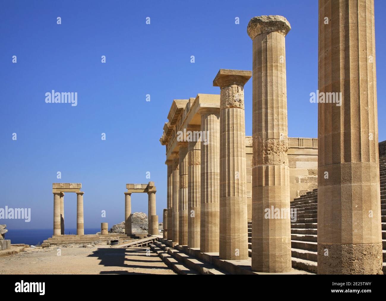Acropolis in Lindos. Staircase of Propylaea. Rhodes island. Greece ...