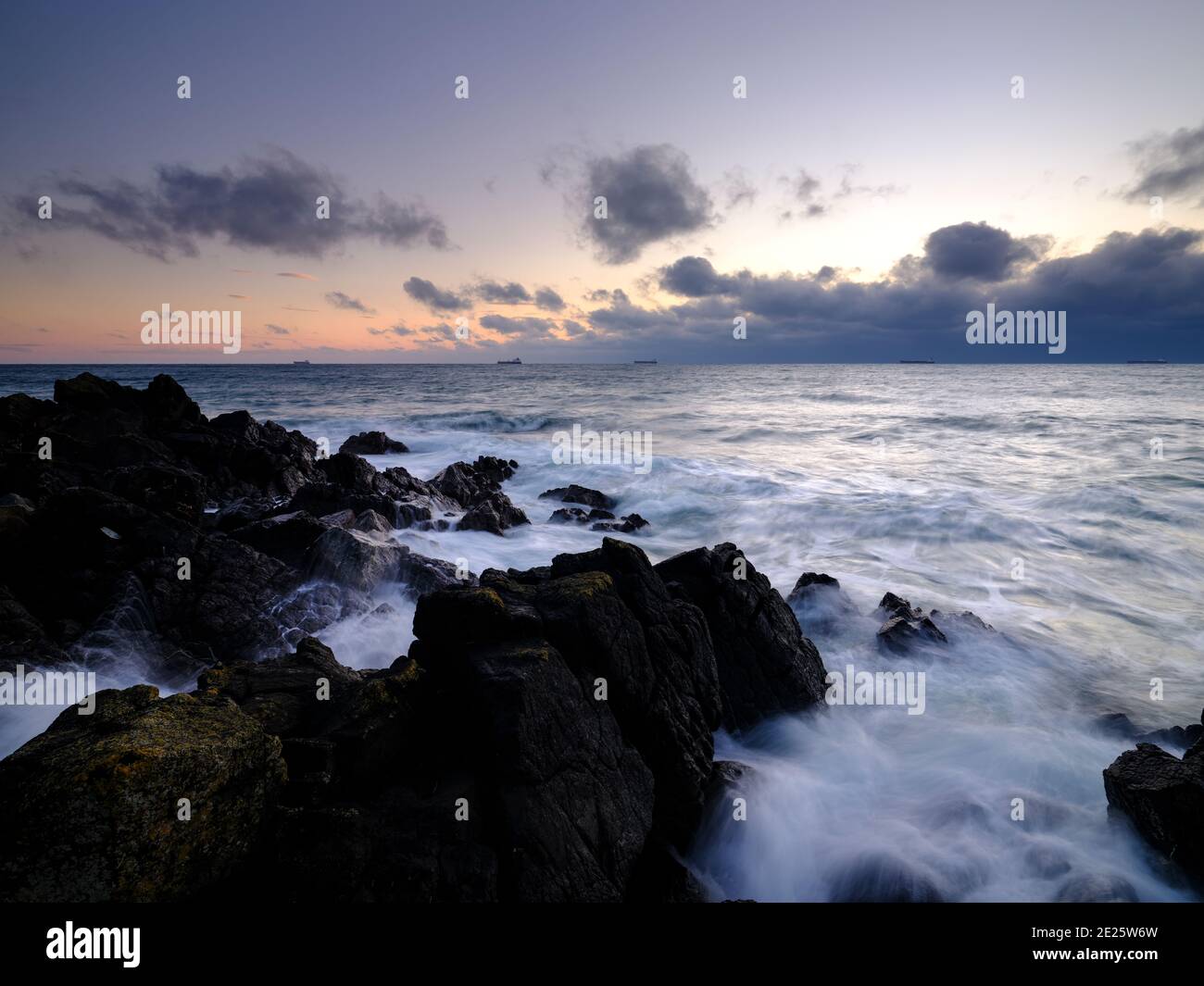 Edge of the Land Coverack Lizard Cornwall sunrise Stock Photo - Alamy