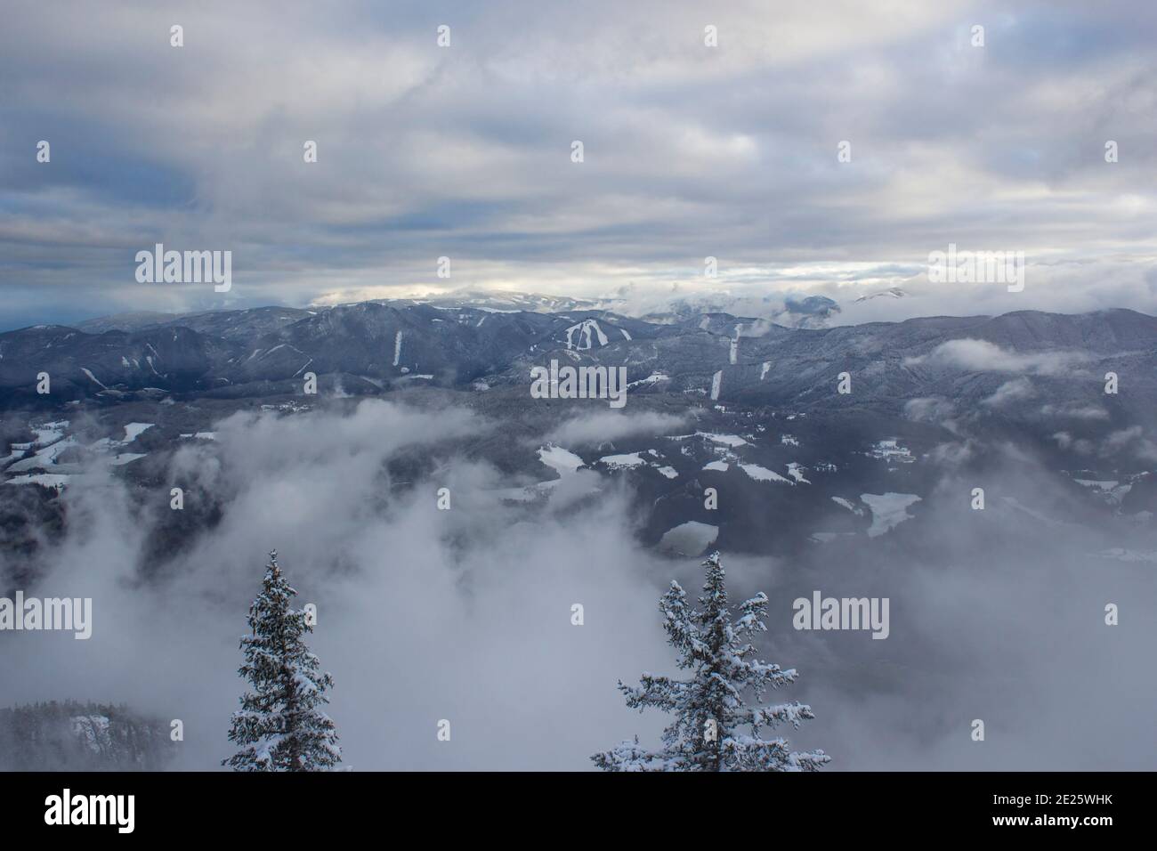 Winter landscape - Rax Mountain in the Austrian Alps, Lower Austria ...