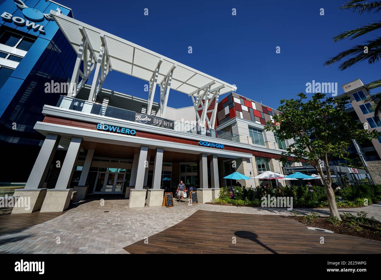 Bowlero Bowling game alley Dania Point USA Stock Photo - Alamy