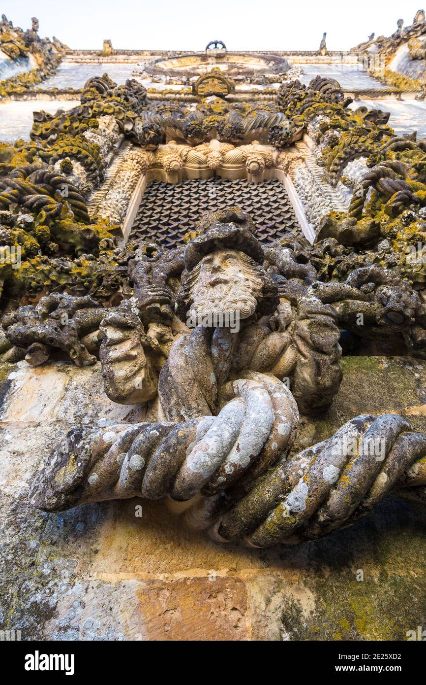 Facade of the Convent of Christ with its famous intricate Manueline ...