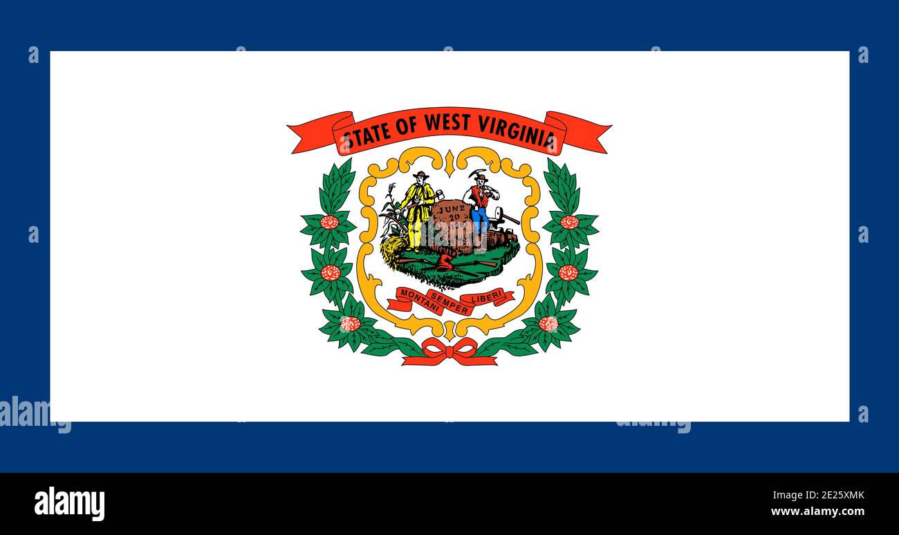 Official Large Flat Flag of West Virginia Horizontal Stock Photo - Alamy