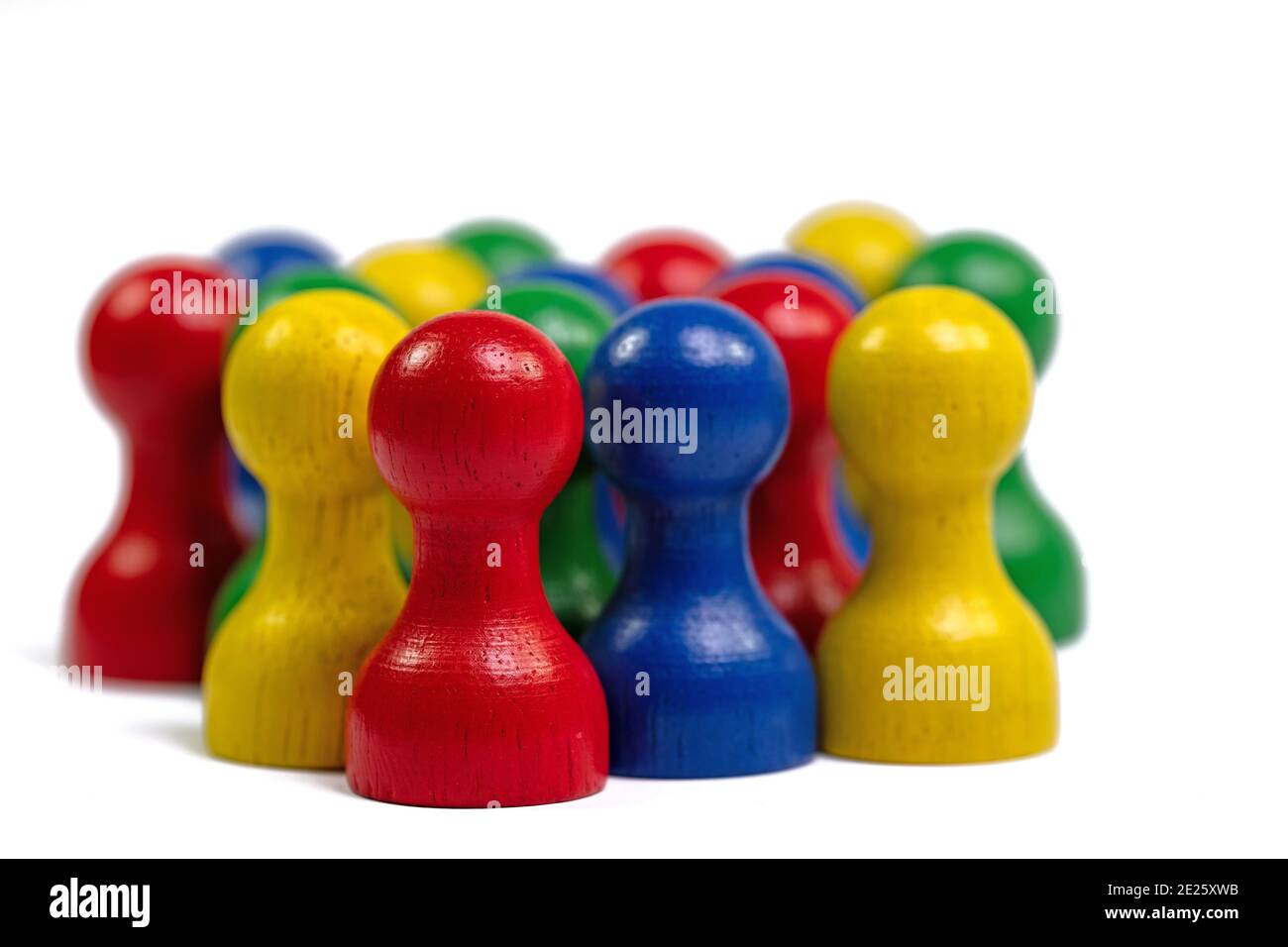 Colorful game figures against a white background Stock Photo - Alamy