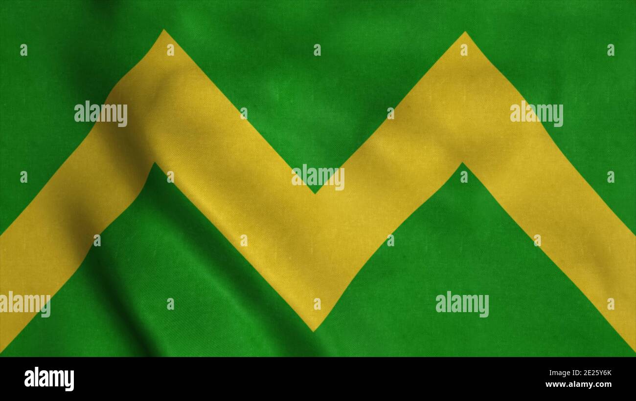 Maricao flag, city of Puerto Rico, waving in wind. Realistic flag ...