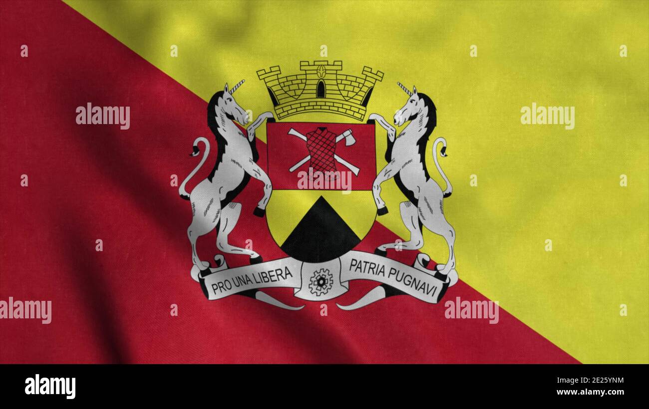 Sorocaba flag, city of Brazil, waving in wind. Realistic flag ...