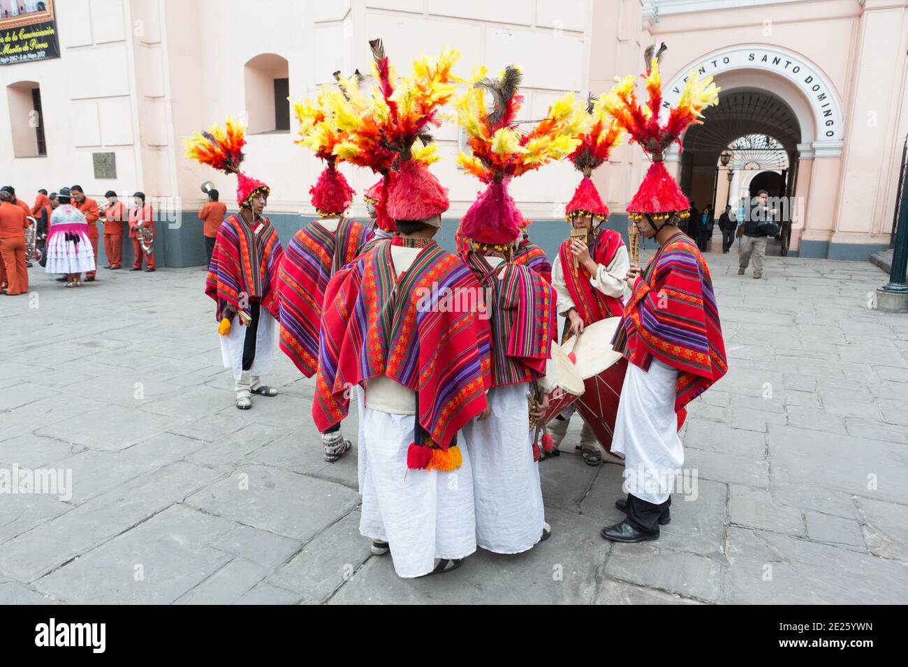 Lima, Peru Dancers and musicians prepare to take part in a National ...