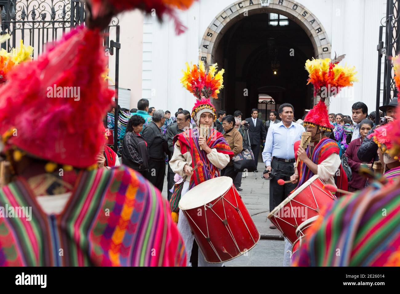 Lima, Peru Dancers and musicians prepare to take part in a National ...