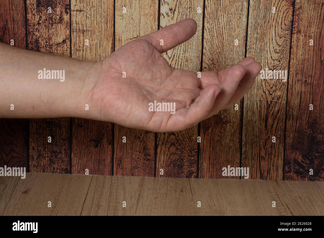 Left hand palm up hi-res stock photography and images - Alamy