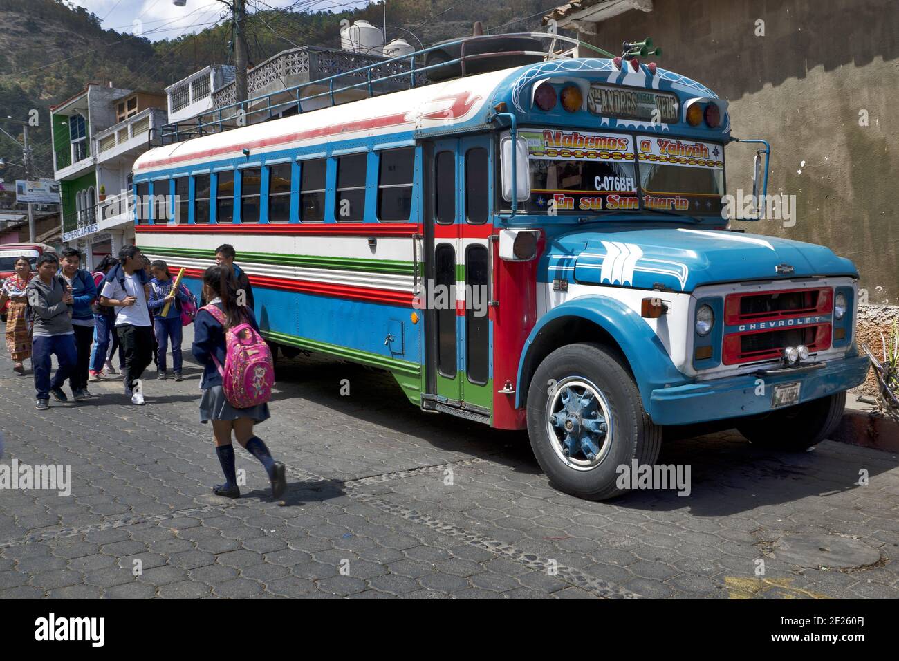 Guatemala, Central America: Colourful chicken buses in the highlands of ...